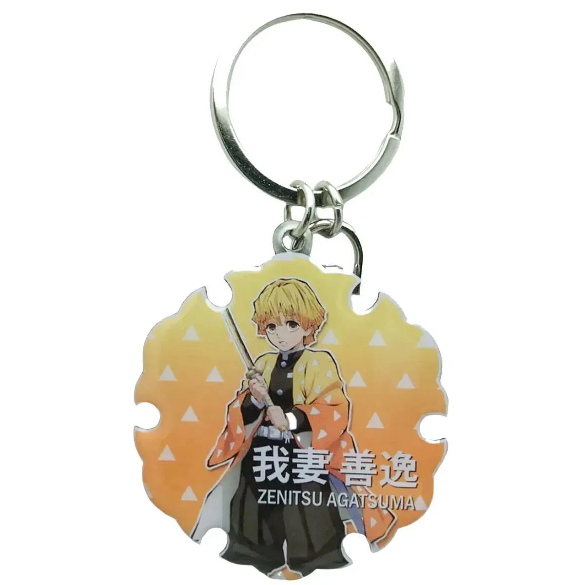 Demon Slayer Zenitsu Agatsuma Metal Keychain 2" Great Eastern — Poggers