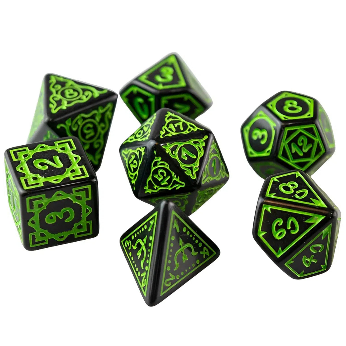 Elf Ranger Dice Set (7 Dice, Polyhedral) - Game Master Dice — Poggers