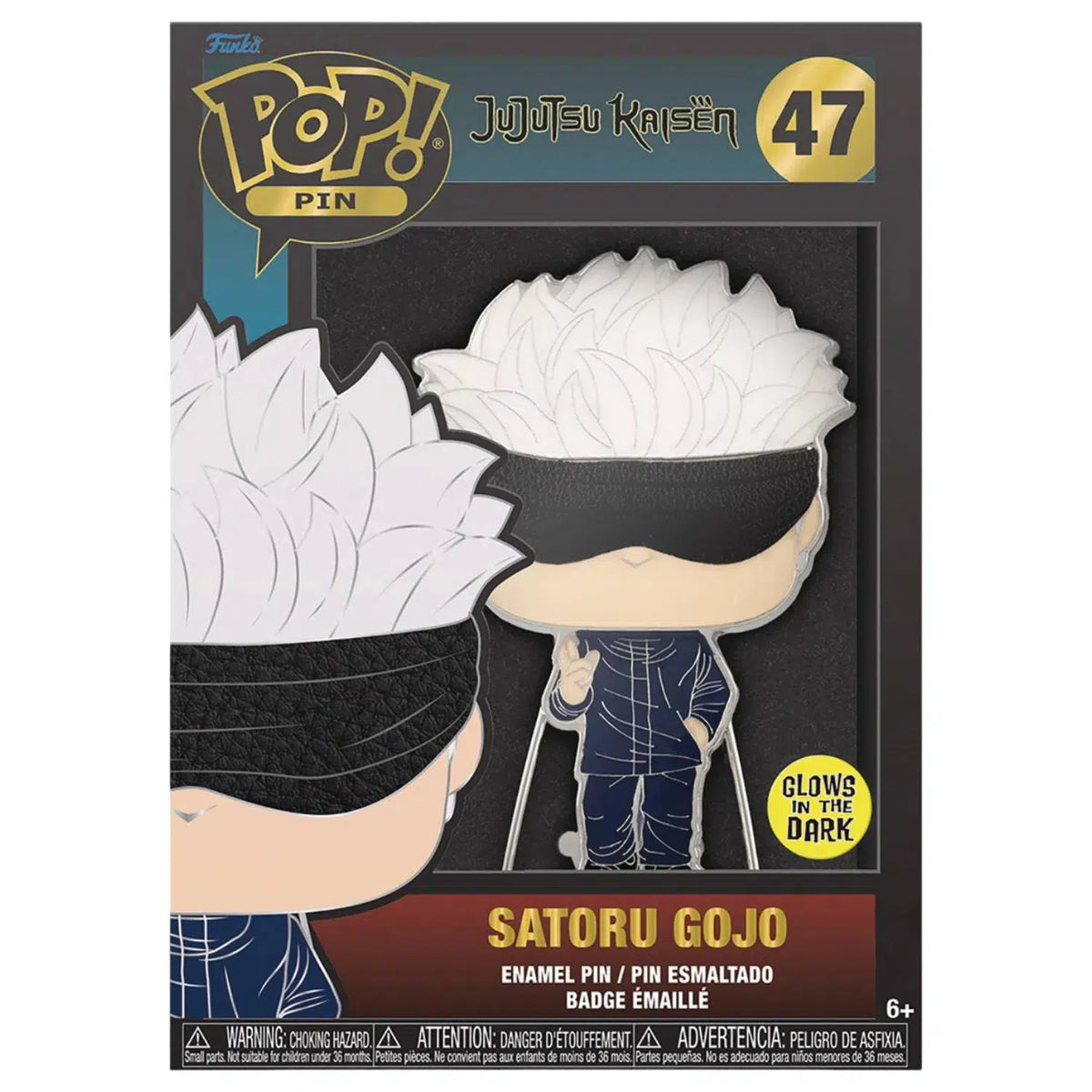 Jujutsu Kaisen - Satoru Gojo Pin Badge (#47, Glows in the Dark, Enamel ...