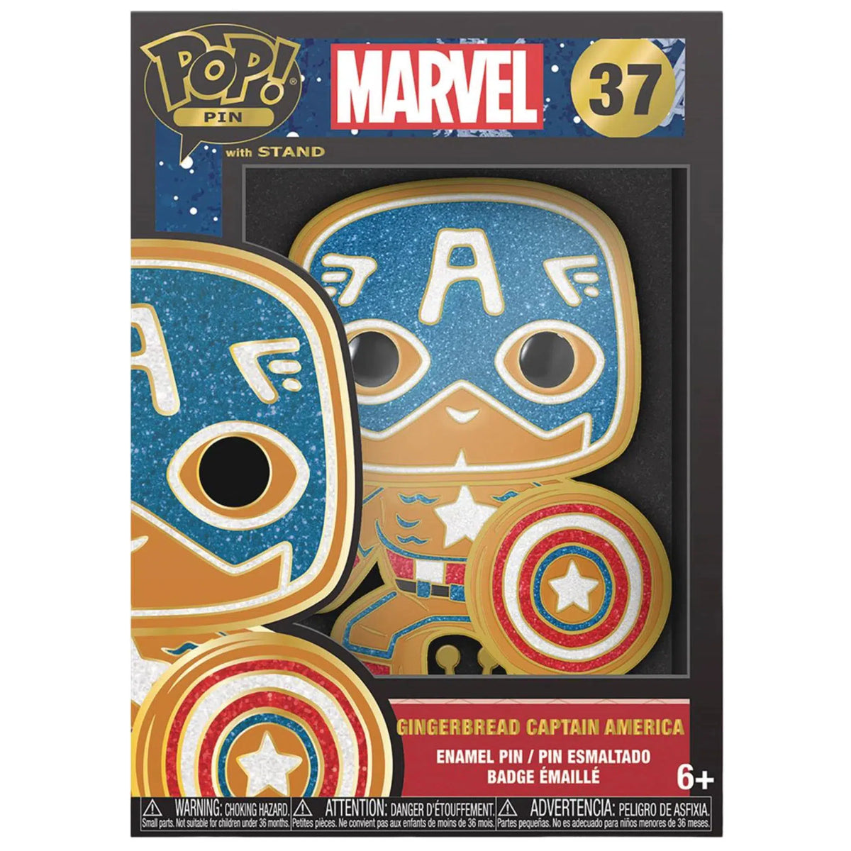 Marvel - Christmas Gingerbread Captain America Pin Badge (37) — Poggers