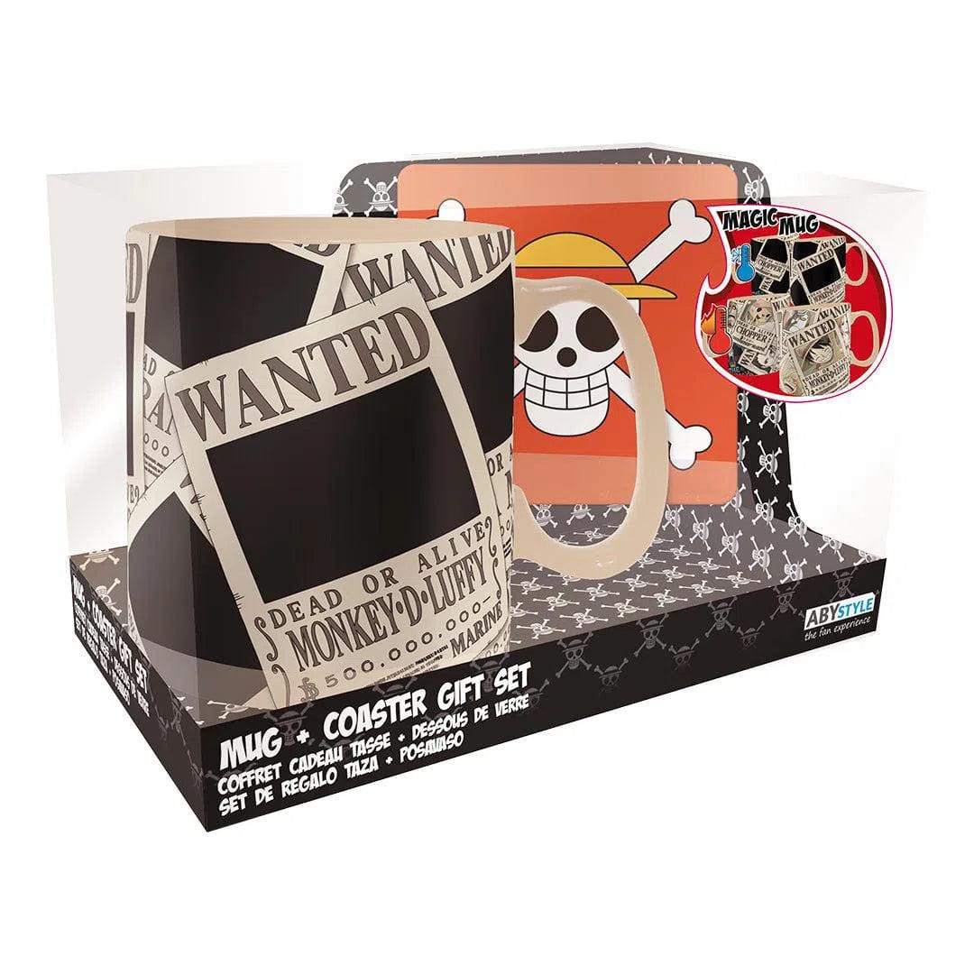One Piece - Luffy Wanted Poster Heat-Change Mug and Coaster Set (16 oz ...