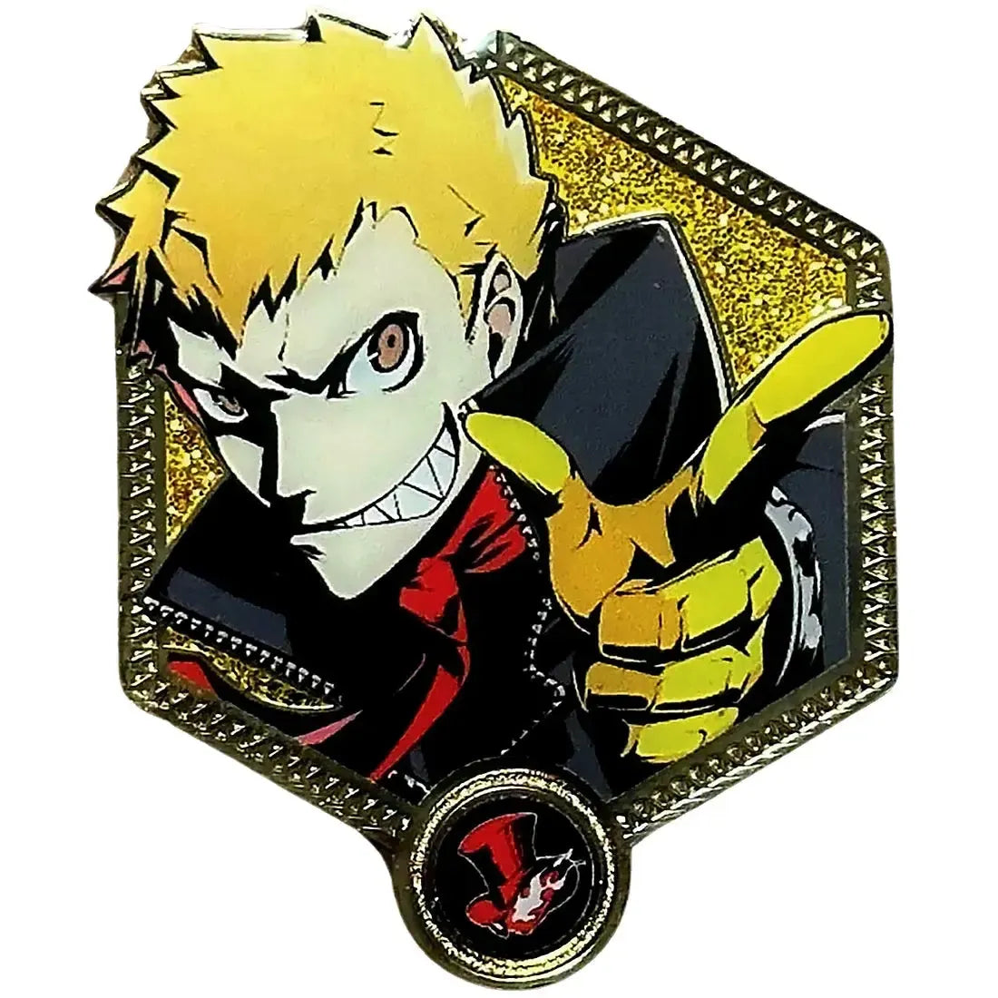 Persona 5 - Ryuji Sakamoto [Skull] Pin Badge (1.5") Golden 2 — Poggers