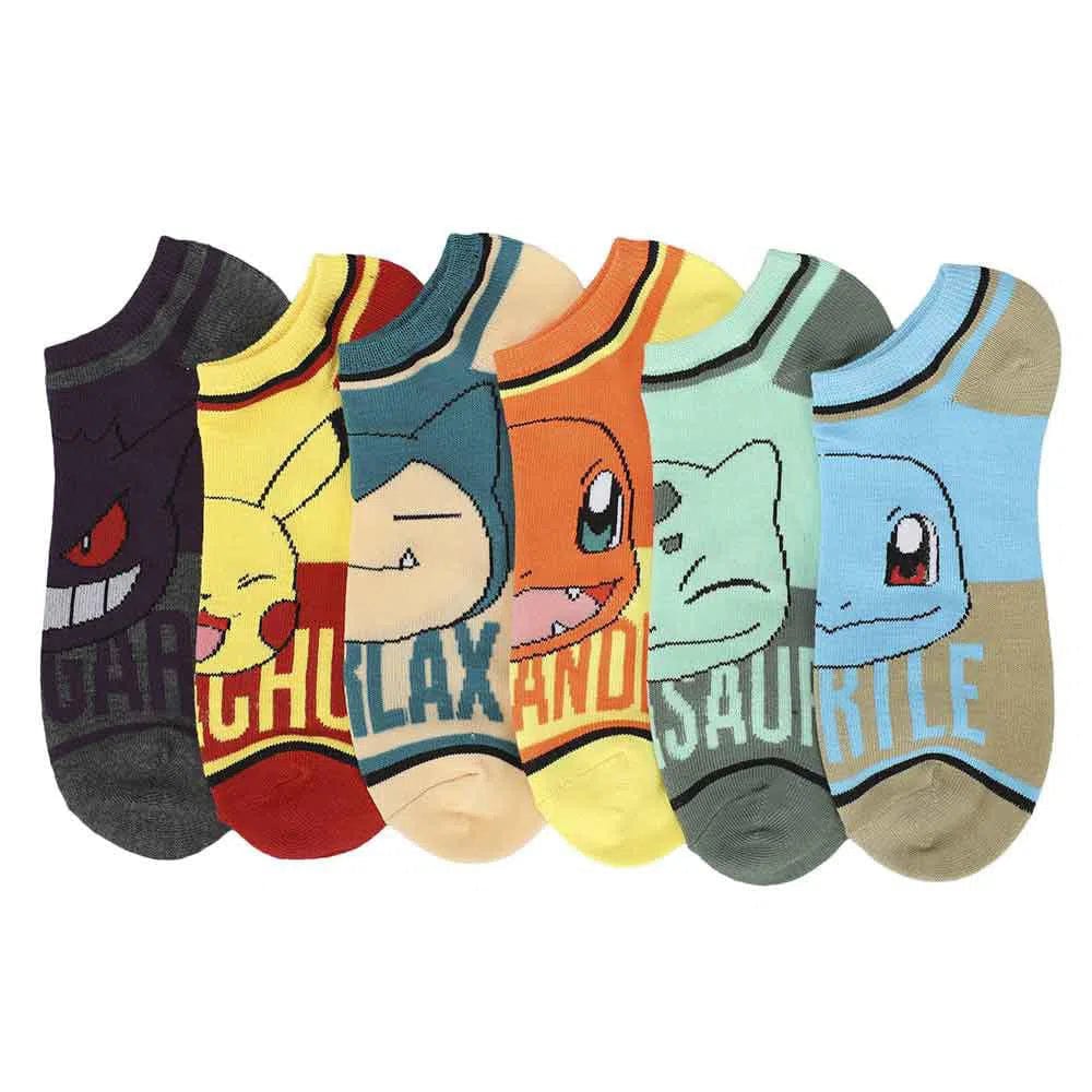 Pokémon - Character Names Ankle Socks (6 Pairs) - Bioworld — Poggers