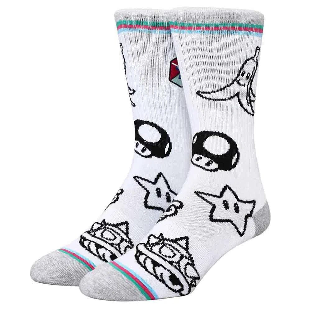 Super Mario - Mario Kart Items Crew Socks (Embroidered) - Bioworld ...