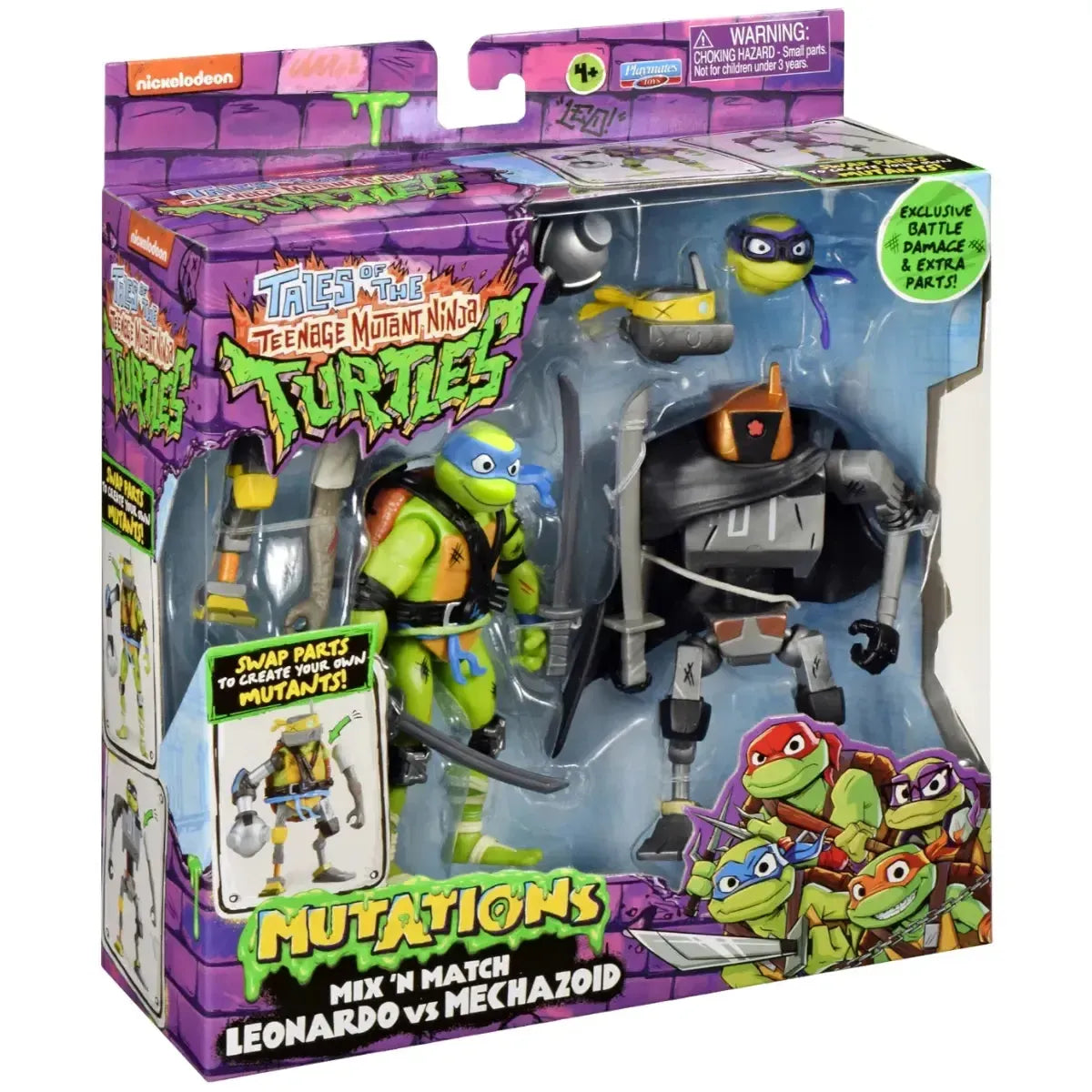 TMNT - Leonardo & Mechazoid Figure Set - Playmates Mutations — Poggers