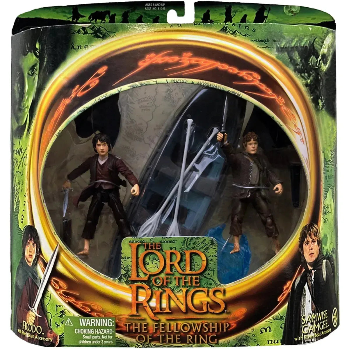 LOTR FOTR Elvish Boat Frodo Baggins & Sam Gamgee Set Toy Biz — Poggers